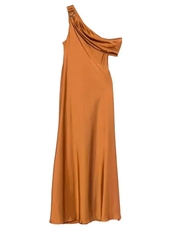 Ralph Lauren One-shoulder Draped Dress - Orange