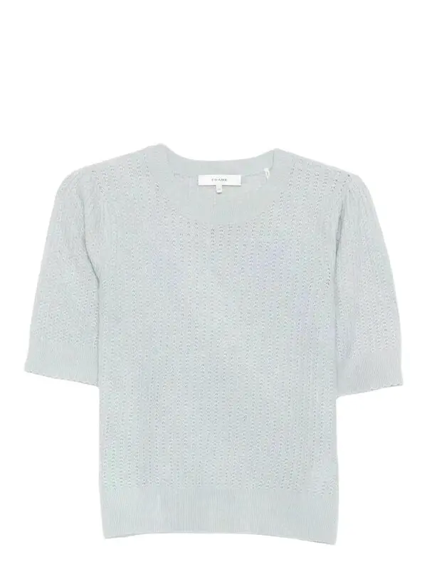 FRAME Pointelle-knit T-shirt - Blue