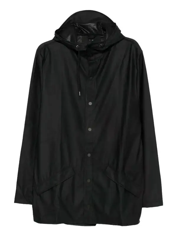 Rains Hooded Waterproof Jacket - Black