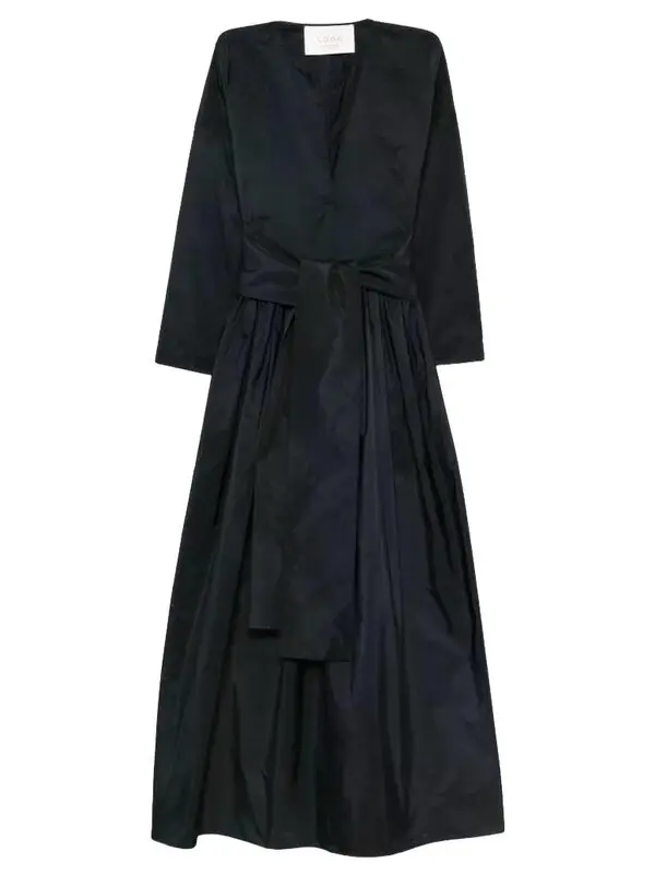 CO.GO Belted Pleated Maxi Dress - Black