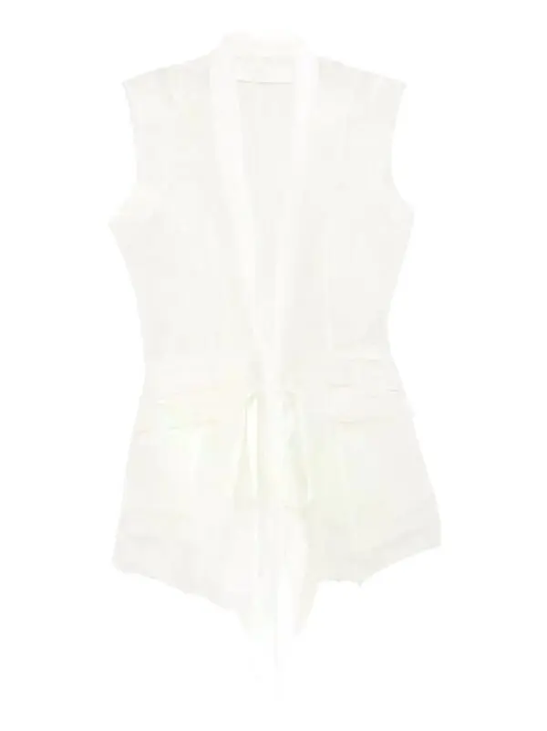 MARC LE BIHAN Floral Sheer Gilet - Neutrals