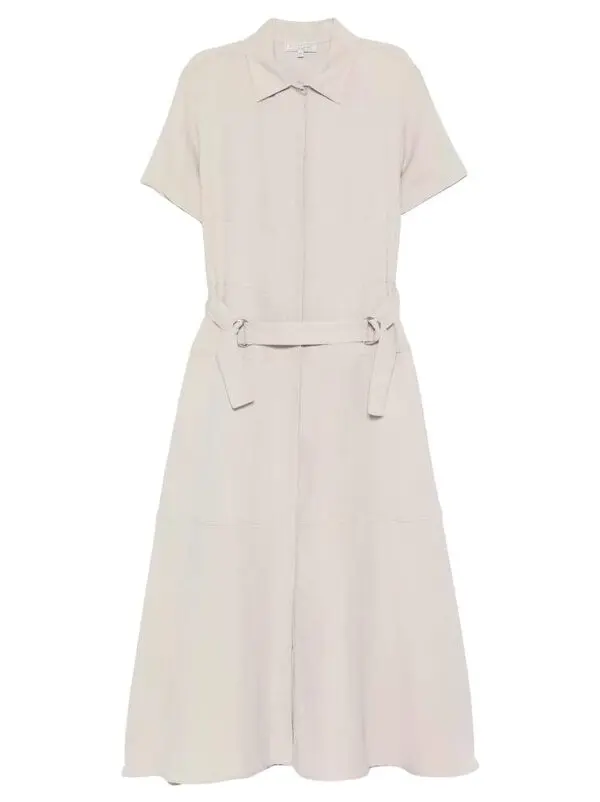 Antonelli Firenze Moira Belted Panelled Midi Dress - Neutrals