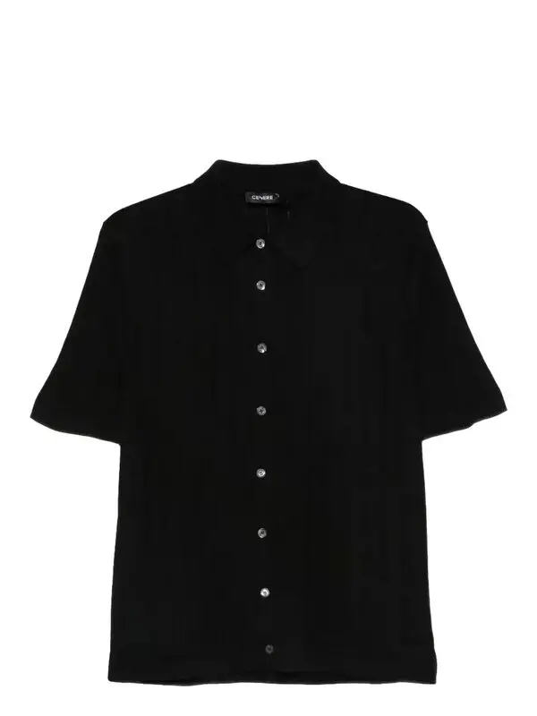 CENERE GB Ribbed Short-sleeves Shirt - Black