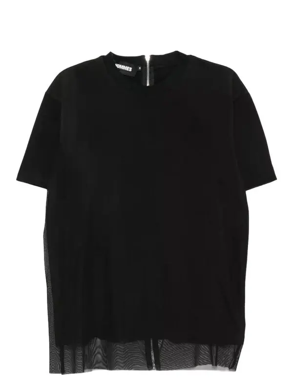 LES HOMMES Zip-fastening T-shirt - Black