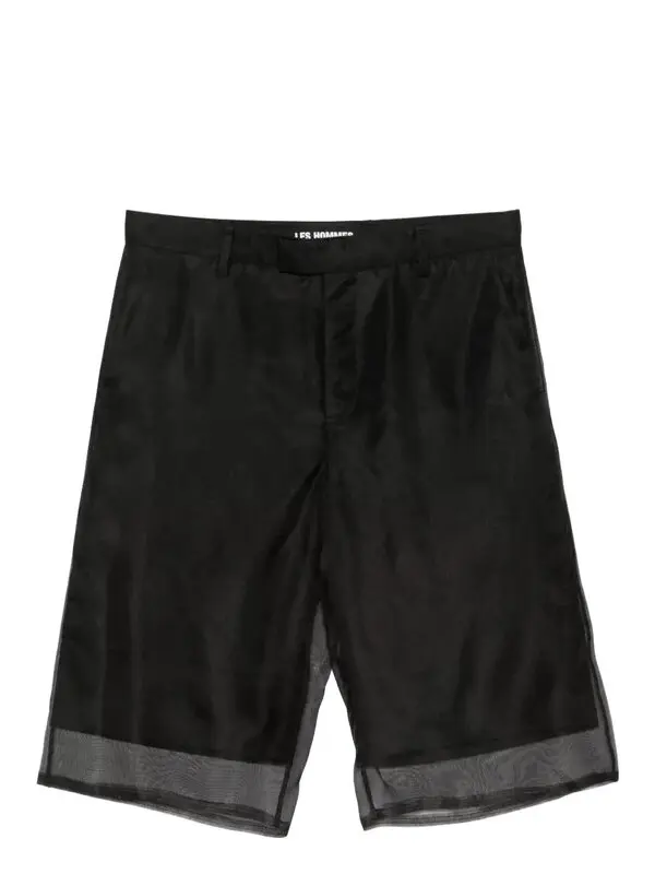 LES HOMMES Belt-loop Shorts - Black