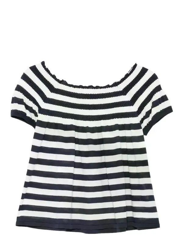 SEMICOUTURE Striped Pattern T-shirt - Blue