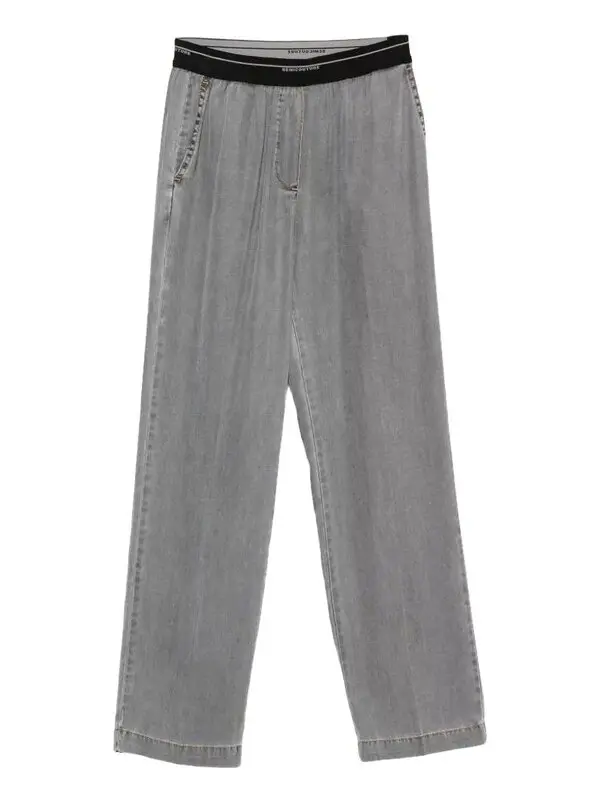 SEMICOUTURE Logo-waistband Trousers - Grey