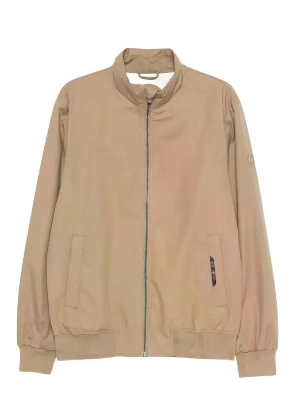 SAVE THE DUCK High-neck Jacket With Ribbed Trims - Brown