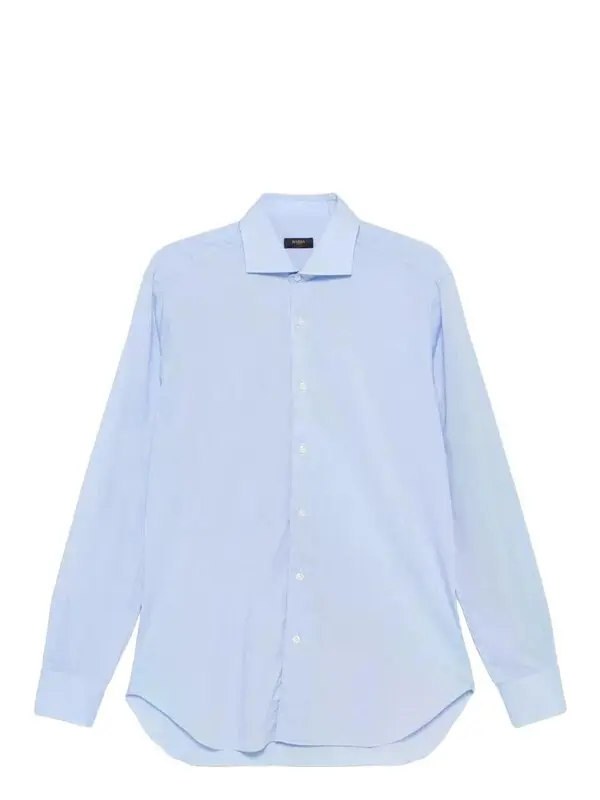 BARBA NAPOLI Spread-collar Button-up Shirt - Blue