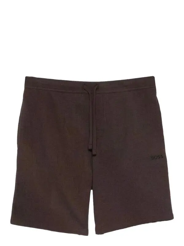 BOSS Logo-embroidered Shorts - Brown