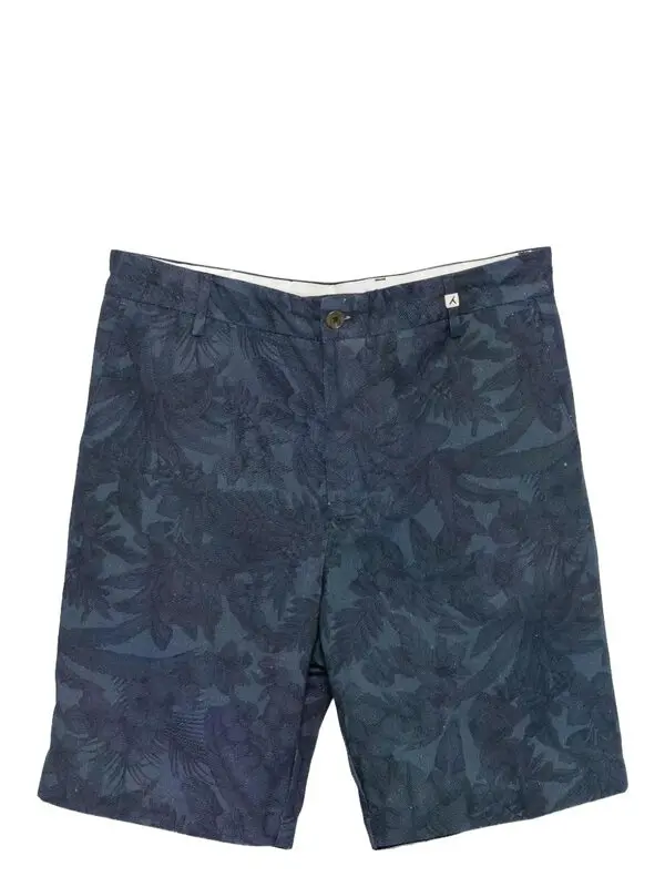 MYTHS Floral-jacquard Shorts - Blue