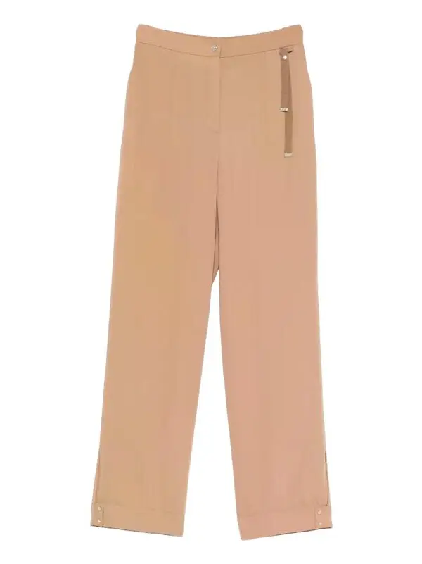 Herno Grosgrain-detail Slit-hem Trousers - Neutrals