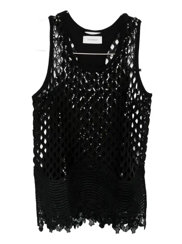 Sportmax Sequin-embellished Knit Top - Black