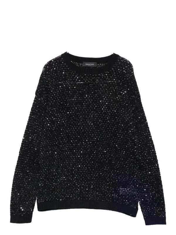 Fabiana Filippi Sequin-embellished Open-knit Sweater - Blue