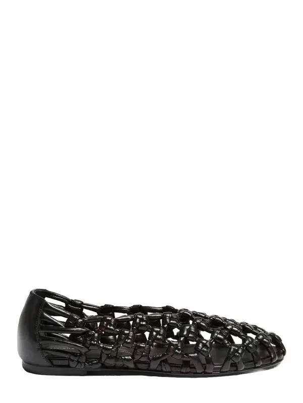 Liviana Conti Olimpia Woven Leather Ballet Flats - Black