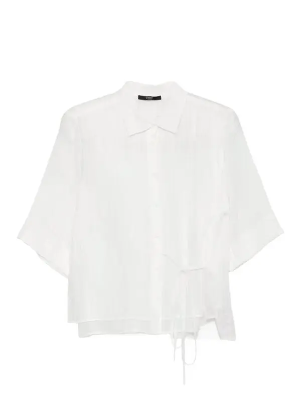 Seventy Crinkled Side-tie Blouse - White
