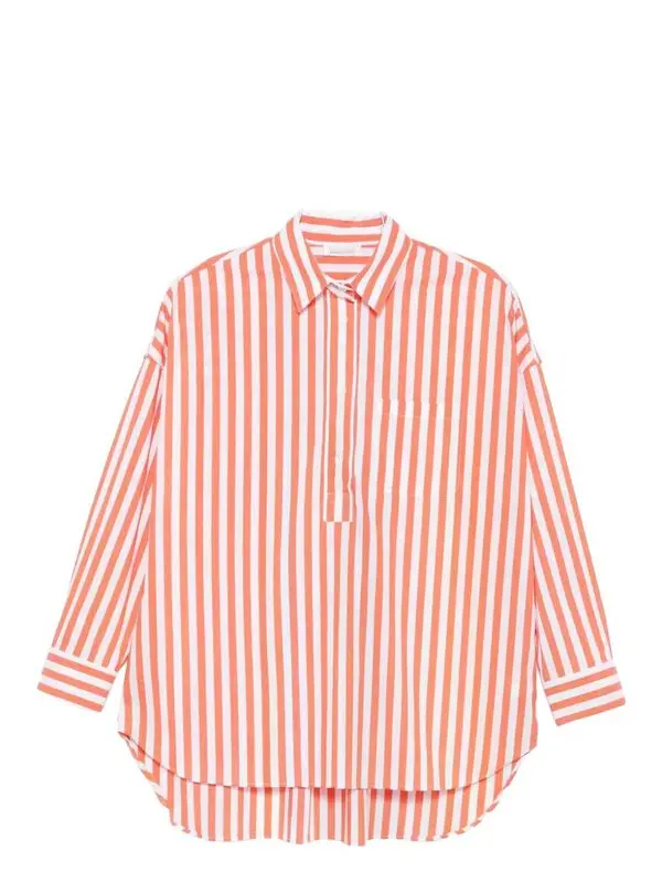 ARCHIVIO '67 Striped Long-sleeved Shirt - Orange