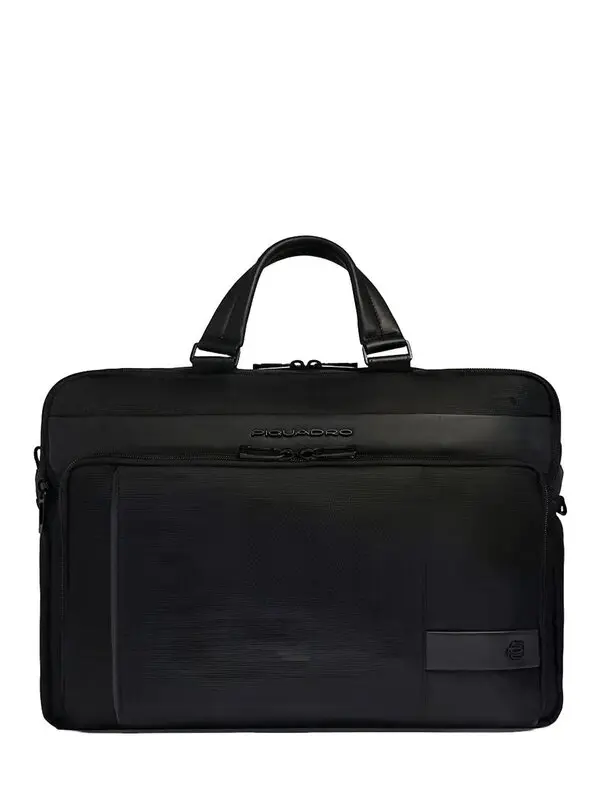 PIQUADRO Leather-panelled Laptop Bag - Black