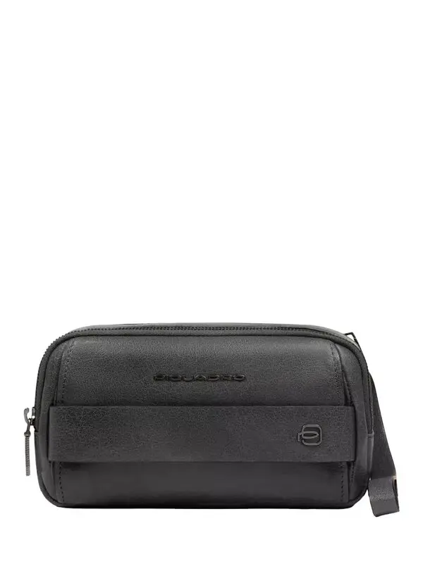 PIQUADRO Leather Wristlet Clutch - Black