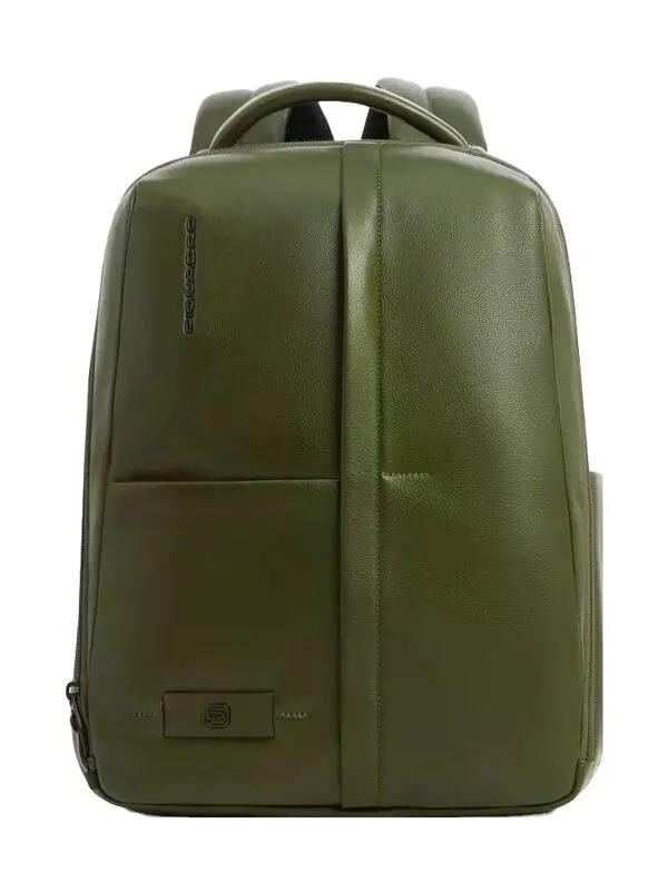 PIQUADRO Leather Laptop Backpack - Green