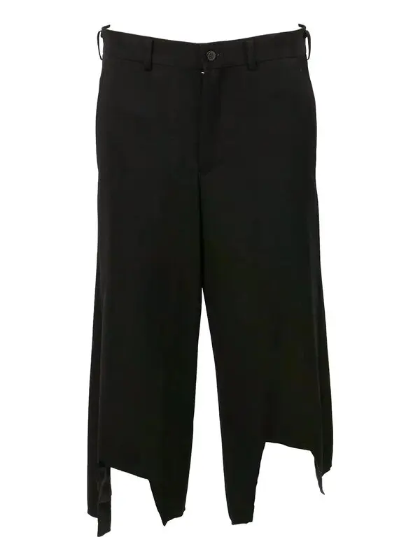 Comme Des Garçons Uneven Cropped Trousers - Black