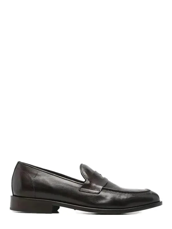 LEQARANT Penny Leather Loafers - Brown