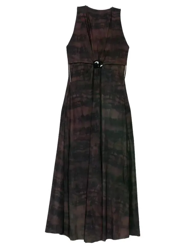 CIA MARÍTIMA Cut-out Detail Midi Dress - Brown