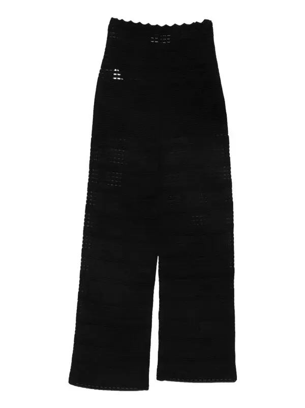 GENNY High-waisted Knitted Trousers - Black