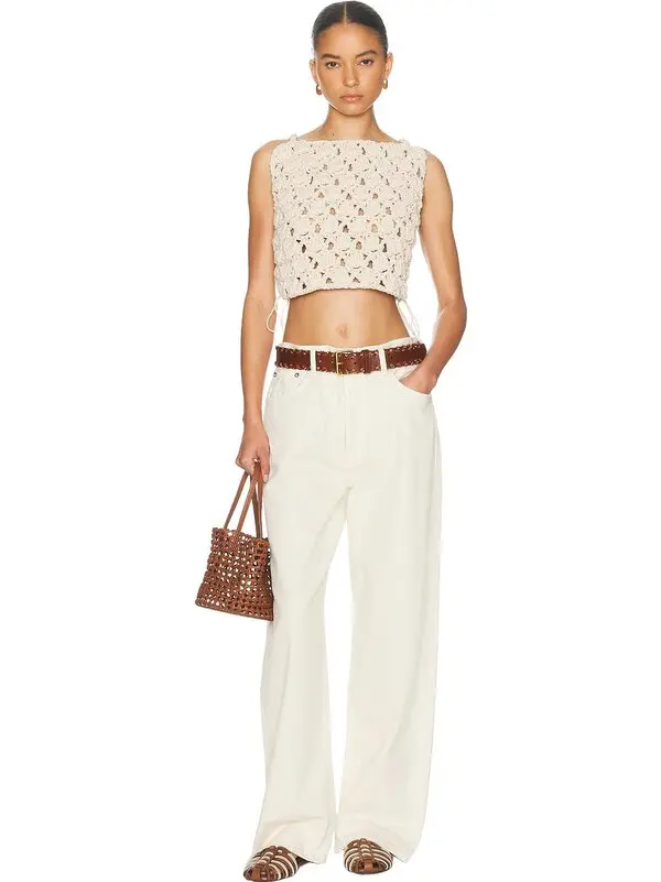 Balmain Crochet Knit Top - Naturel
