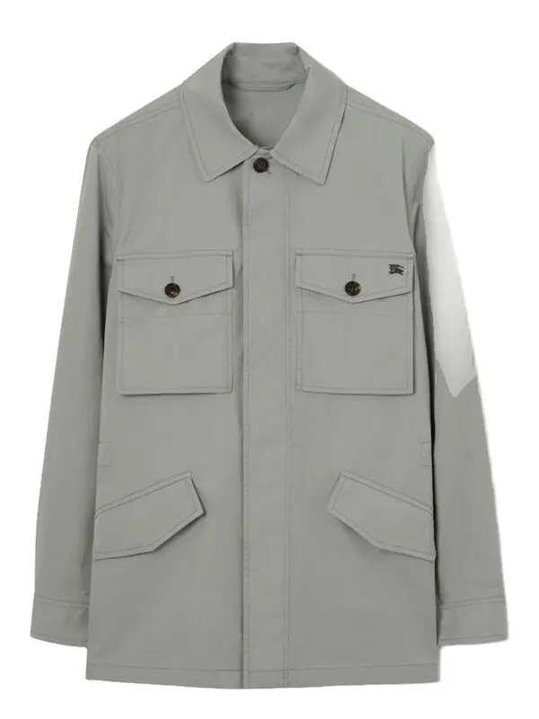 Burberry Cotton Twill Bradmore Jacket - Rainy Grey