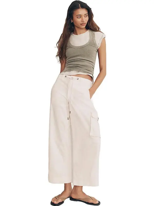 PILCRO Crop Cargo Pants - Petal Pink