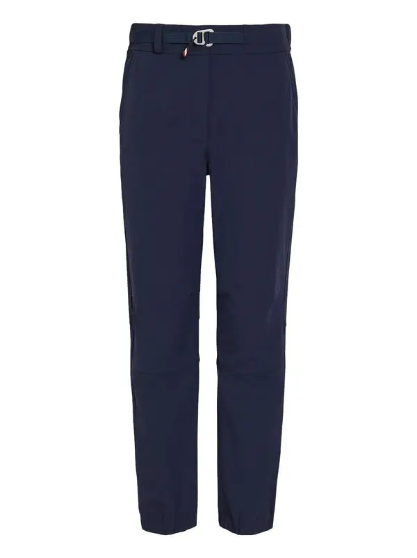 Moncler Logo Appliquéd Stretch-polyamide Trousers - Blue