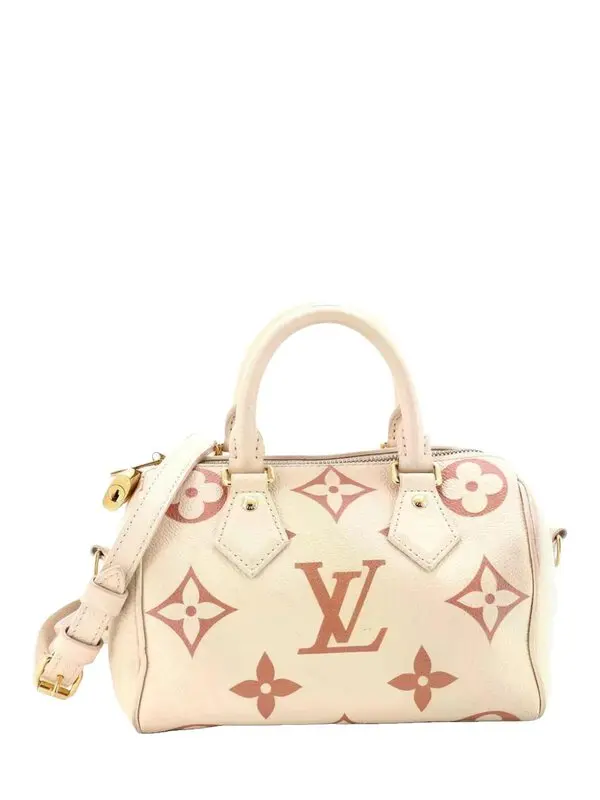 LOUIS VUITTON Speedy Bandouliere Bag Bicolor Monogram Empreinte Giant 20 Crossbody Bag - Neutrals
