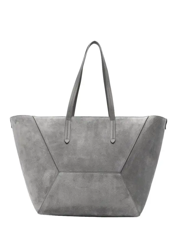 Brunello Cucinelli Panelled Suede Tote Bag - Grey