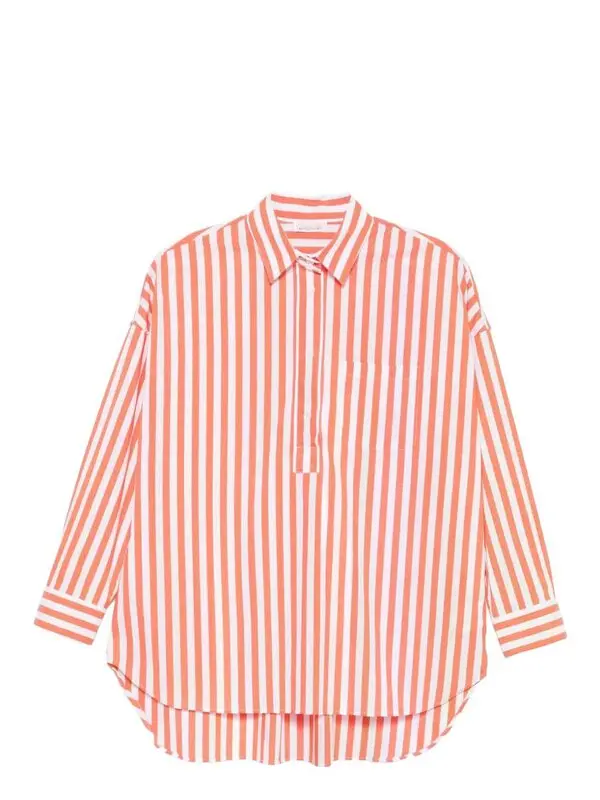 ARCHIVIO '67 Striped Long-sleeved Shirt - Orange