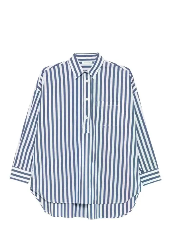 ARCHIVIO '67 Striped Long-sleeve Shirt - Blue