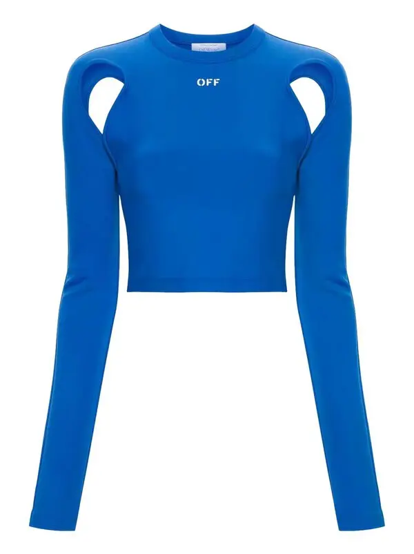 Off-White Logo Stamp Cut-out Blouse - Blue
