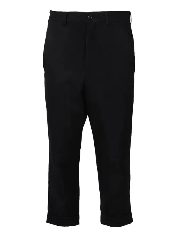 Comme Des Garçons Cropped Wool Trousers - Black