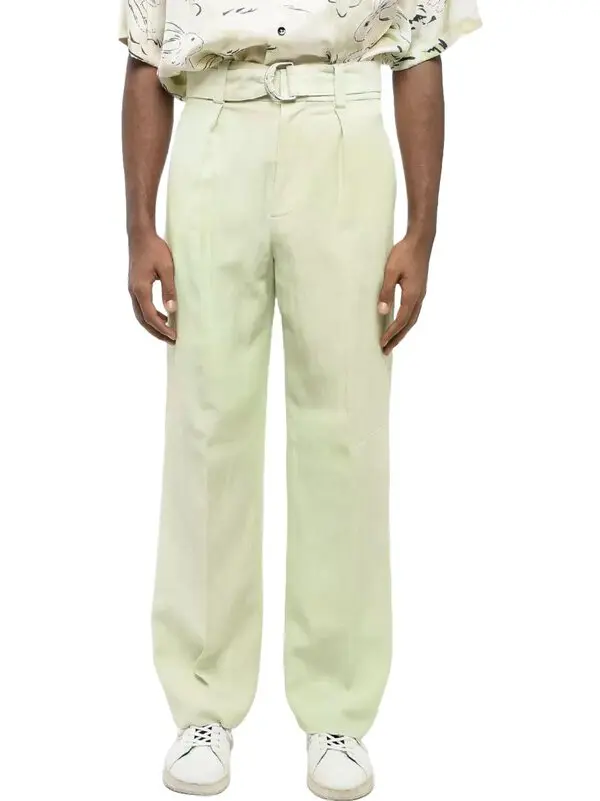 JIL SANDER Single-pleat Belted Trousers - Neutrals