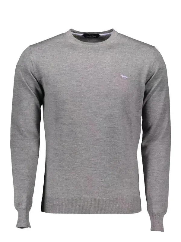 HARMONT & BLAINE Logo-embroidered Merino Wool Sweater - Grey