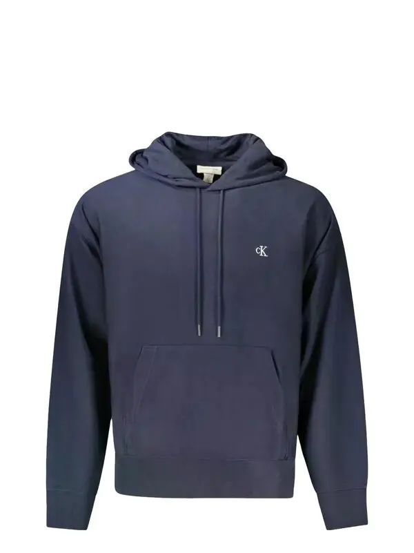 Calvin Klein Logo-detail Cotton Hoodie - Blue