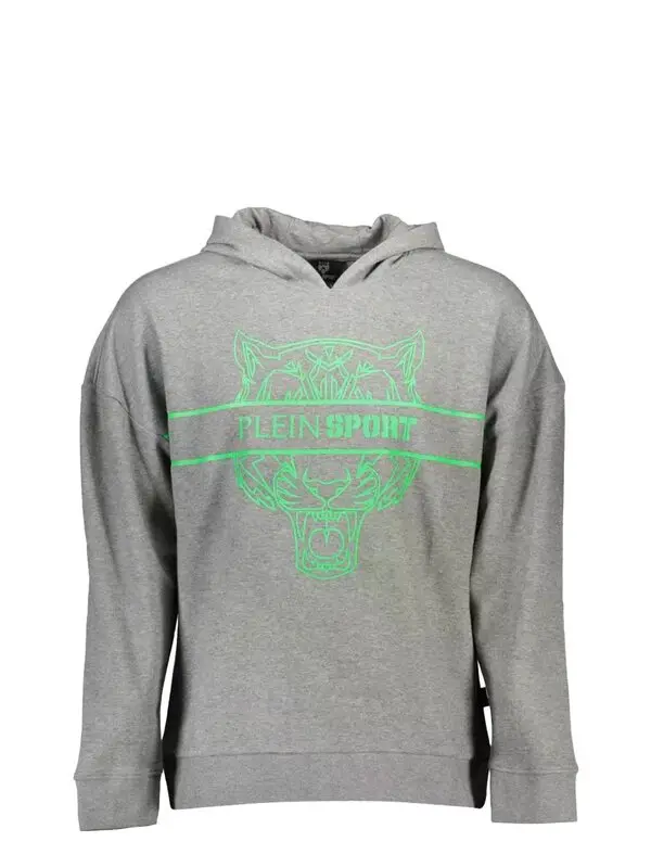 PLEIN SPORT Tiger-head Print Hoodie - Grey