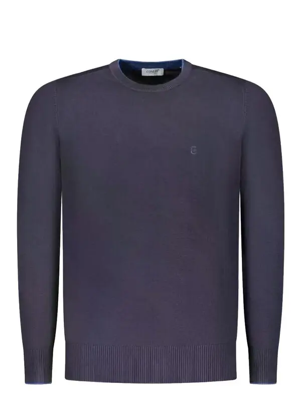 COVERI MOVING Fine-knit Cotton Sweater - Blue