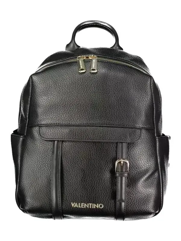 MARIO VALENTINO Pebbled Backpack With Buckle Detail - Black