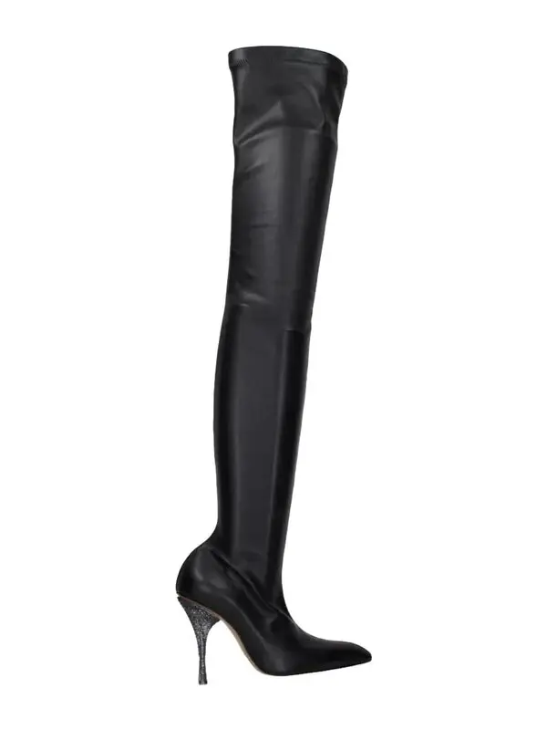 Off-White Embellished-heel Over-the-knee Boots - Black