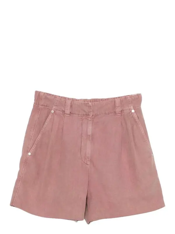 Brunello Cucinelli Garment-dyed Pleated Shorts - Pink