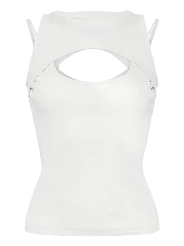 Off-White Layered Cut-out Tank Top - Neutrals