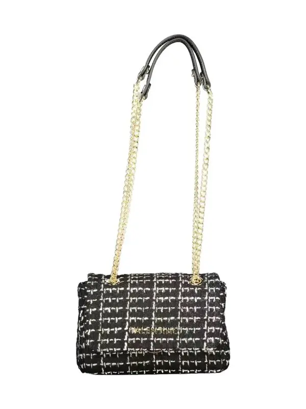 MARIO VALENTINO Tweed Check-print Shoulder Bag - Black
