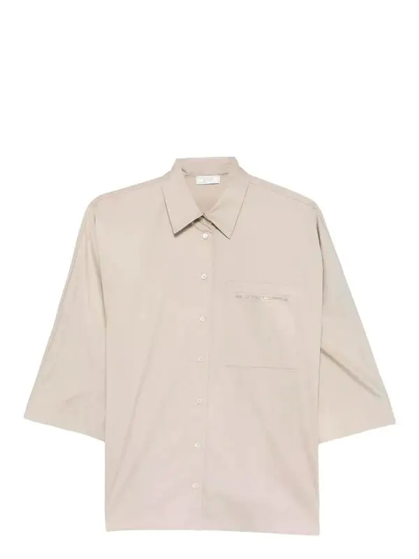 Peserico Bead-embellished Shirt - Brown