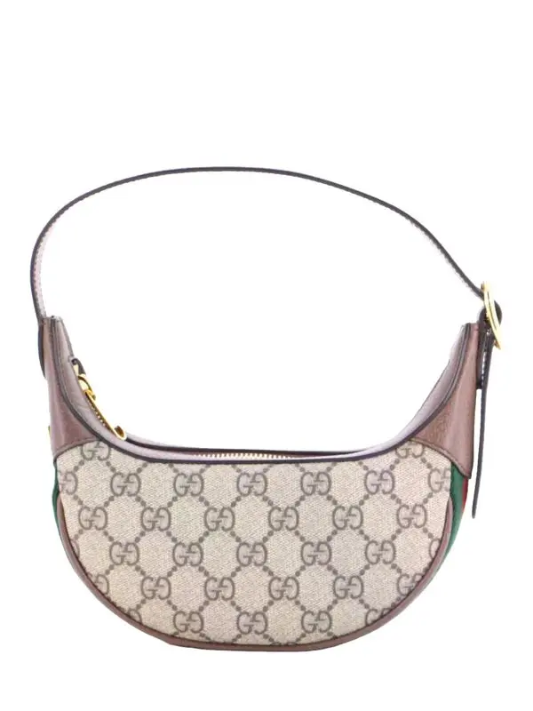 Gucci Ophidia Gg Coated Canvas Mini Hobo Bag - Brown